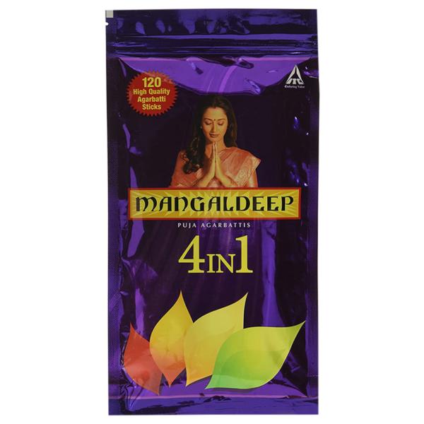 Mangaldeep 4 in 1 Ziplock Agarbatti 120 pcs - JioMart