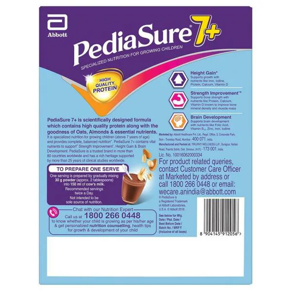 Pediasure 7 Plus Chocolate Drink Powder 200 g - JioMart