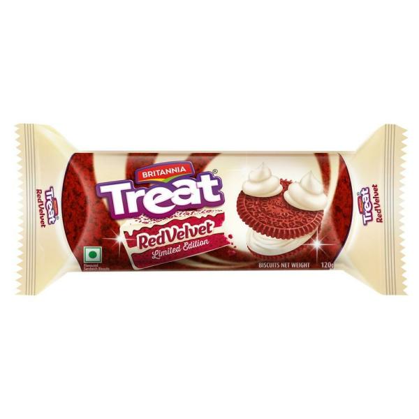 Britannia Treat Red Velvet Cream Biscuits 120 g - JioMart