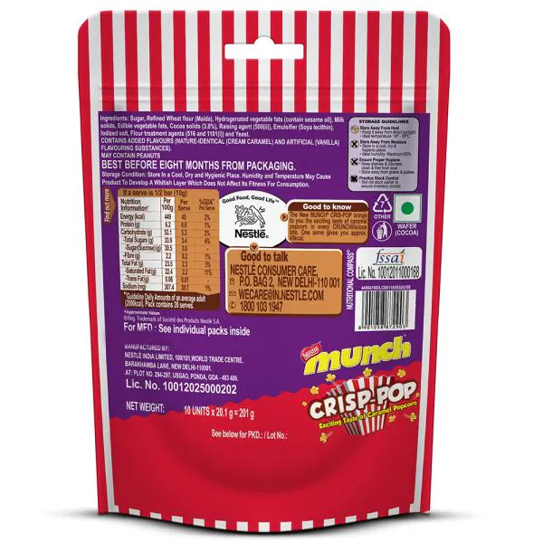 Munch Crisp Pop 201 g (Pack of 10) - JioMart