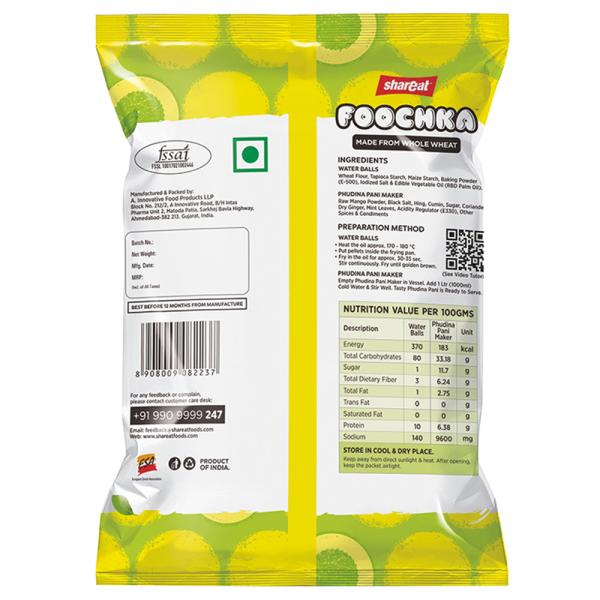 Shareat Foochka Ready to Fry Puri Papad with Pudina Pani Maker 200 g ...