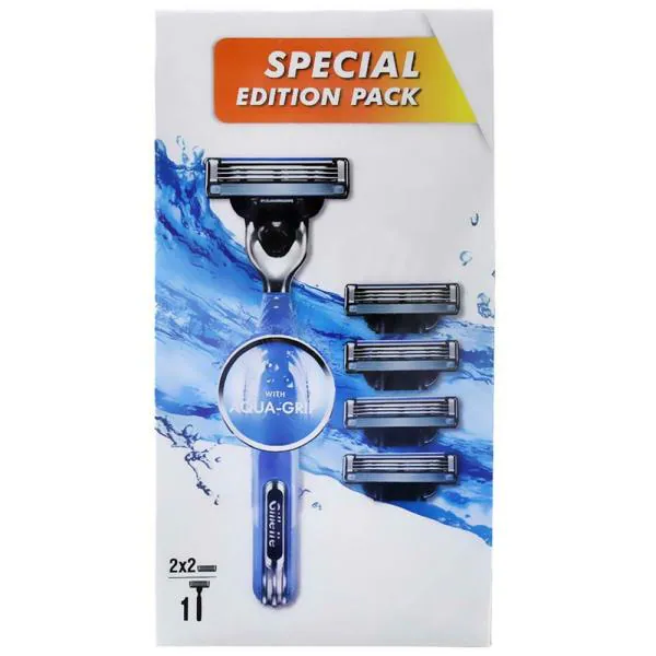 Gillette Special Edition Razor with Aqua Grip (1 Razor + 4 Cartridges ...