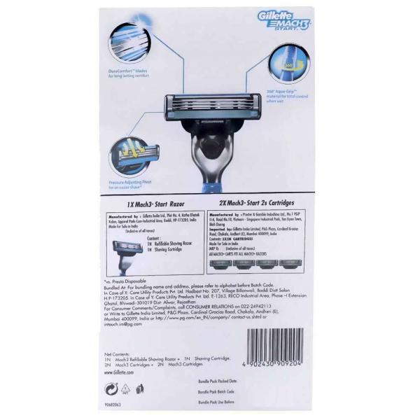 Gillette Special Edition Razor with Aqua Grip (1 Razor + 4 Cartridges ...