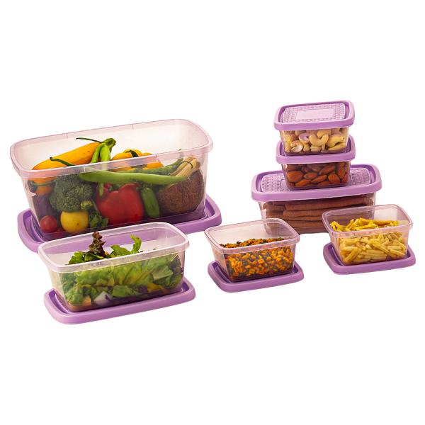 Nakoda Solitare Assorted Colour Plastic Container 3000 ml (Set of 7 ...