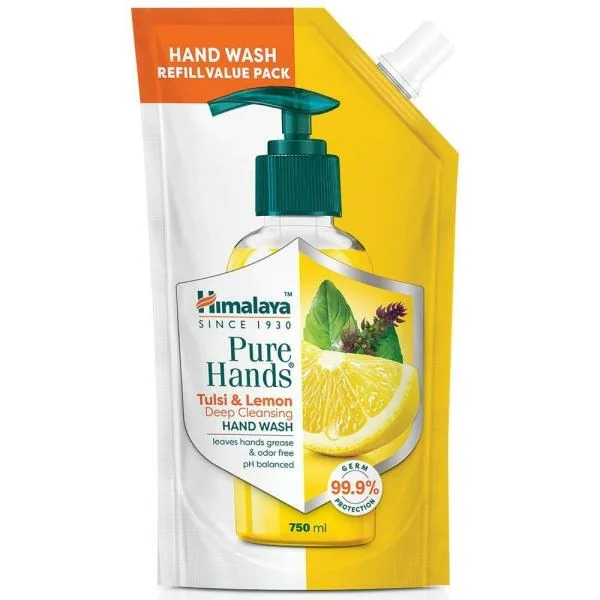 Himalaya Pure Hands Tulsi & Lemon Deep Cleaning Hand Wash Refill 750 ml ...