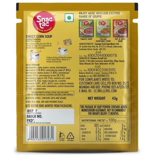 Snac tac Sweet Corn Soup 43 g - JioMart