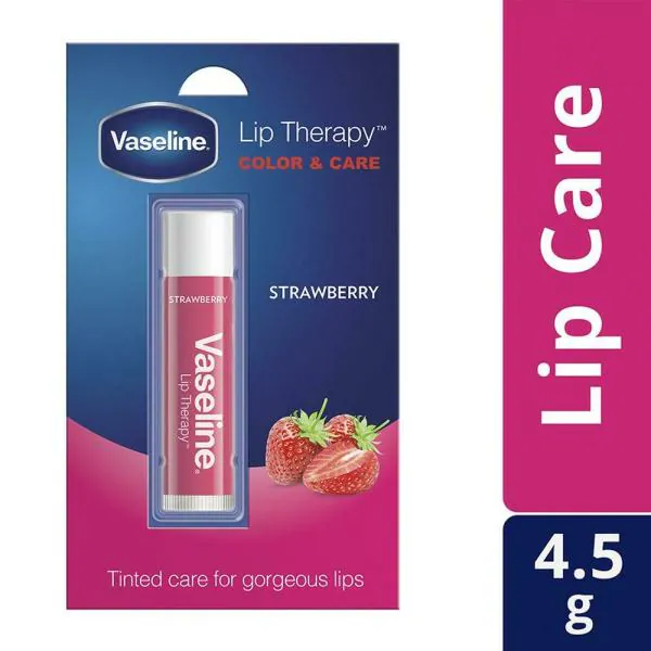 Vaseline Lip Therapy Color & Care Strawberry Lip Balm 4.5 g - JioMart