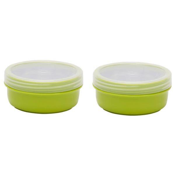 Amson Eco Steel Assorted Colour Plastic Container 300 ml (Set of 2 ...