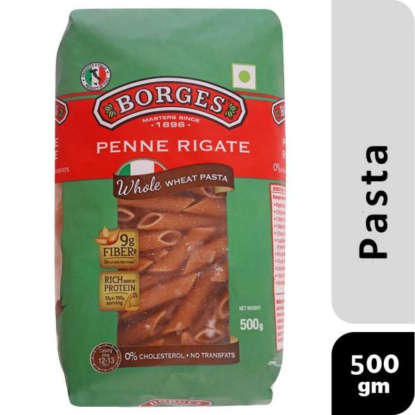 Borges Whole Wheat Penne Rigate Pasta 500 g - JioMart
