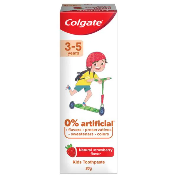 Colgate Natural Strawberry Flavour Kids Toothpaste 80 g (3-5 years ...
