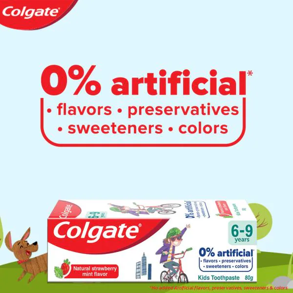 Colgate Natural Strawberry Mint Flavour Kids Toothpaste 80 g (6-9 years ...
