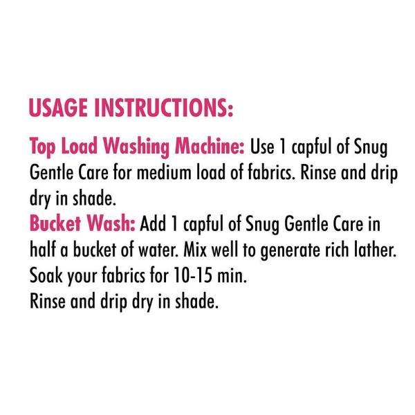 Snug Gentle Care Liquid Detergent 500 ml (Buy 1 Get 1 Free) - JioMart