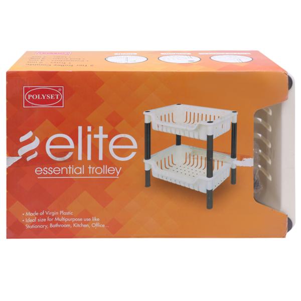 Polyset Elite White Plastic 2 Tier Trolly - JioMart