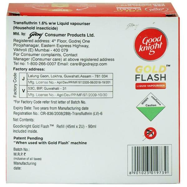 Good Knight Gold Flash Mosquito Repellent Refill 45 ml (Pack of 2 ...