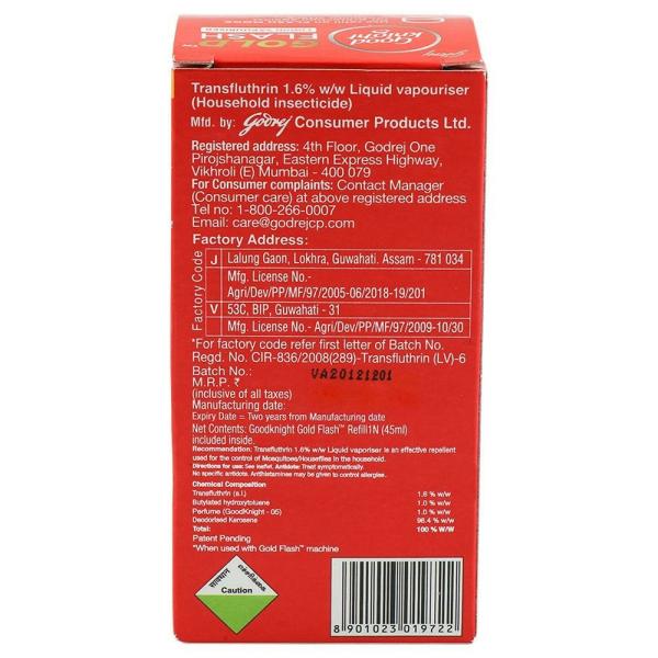 Good Knight Gold Flash Mosquito Repellent Refill 45 ml - JioMart
