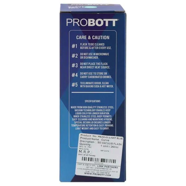 Probott Light Blue Stainless Steel Vacuum Flask 260 ml (PB 260-03 ...