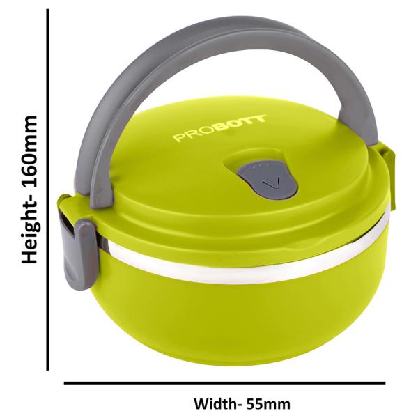 Probott Green Round Plastic Lunch Box 400 ml (No. 6006) - JioMart