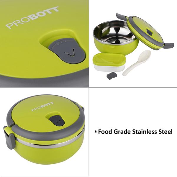 Probott Green Round Plastic Lunch Box 400 ml (No. 6006) - JioMart