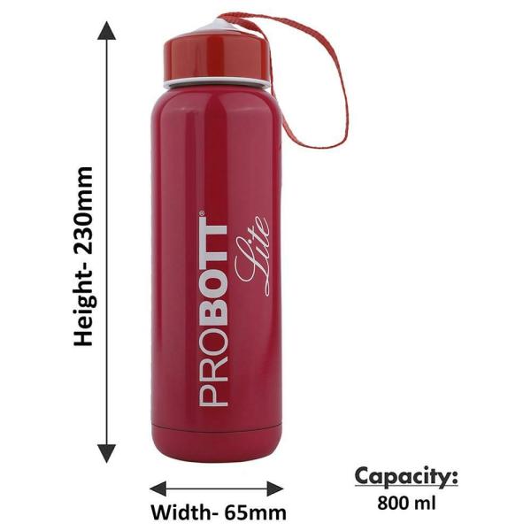 Probott Lite Saliva Pink Single Walled Stainless Steel Water Bottle 800 ...