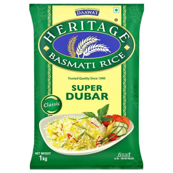 Heritage Super Dubar Basmati Rice 1 kg - JioMart
