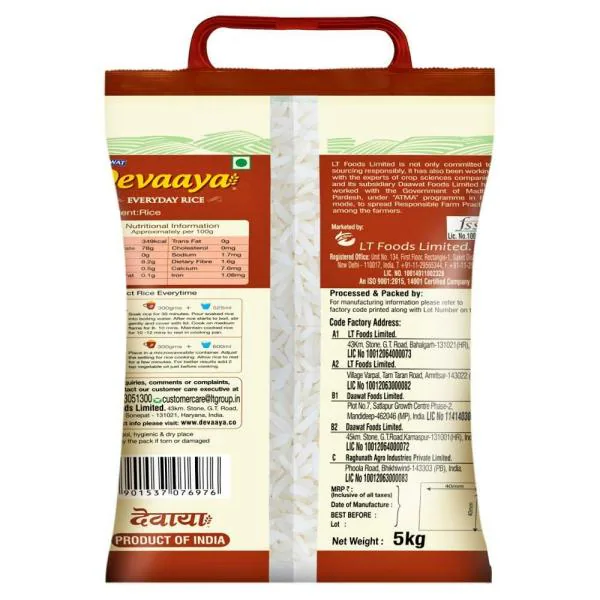 Daawat Devaaya Everyday Rice 5 kg - JioMart