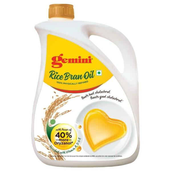 Gemini Physically Refined Rice Bran Oil 5 L - JioMart