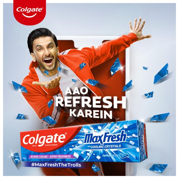 Colgate Max Fresh Peppermint Ice Blue Gel Toothpaste 300 g - JioMart