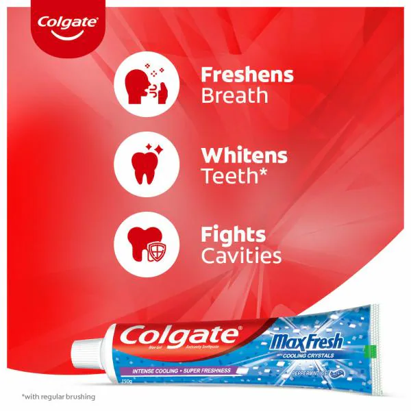 Colgate Max Fresh Peppermint Ice Blue Gel Toothpaste 300 g - JioMart