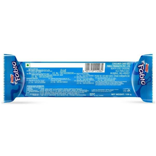 Parle Fabio Vanilla Creme Sandwich Biscuits 120 g - JioMart