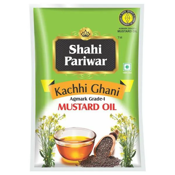 Shahi Pariwar Kachhi Ghani Mustard Oil 1 L (Pouch) - JioMart