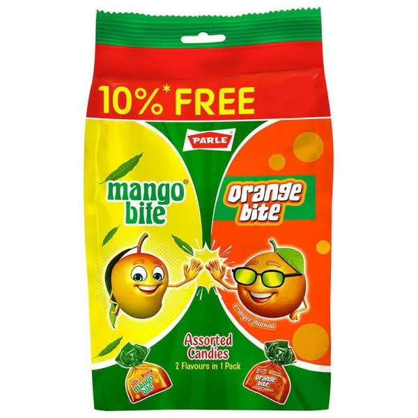 Parle Assorted Bigger Orange & Mango Bite Candies 195 g - JioMart