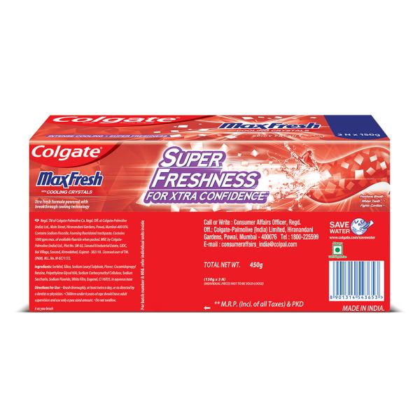 Colgate Max Fresh Spicy Fresh Anticavity Toothpaste 150 g (Pack of 3 ...