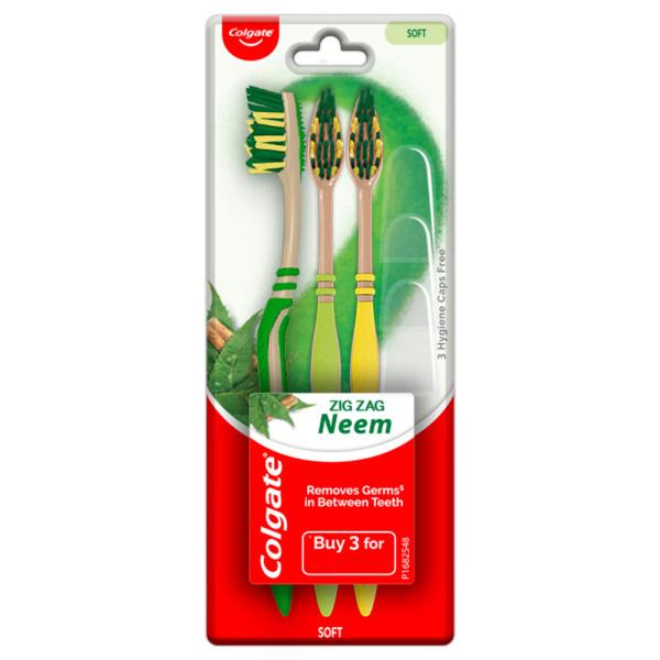 Colgate Zig Zag Neem Deep Cleaning (Soft) Toothbrush 3 pcs - JioMart