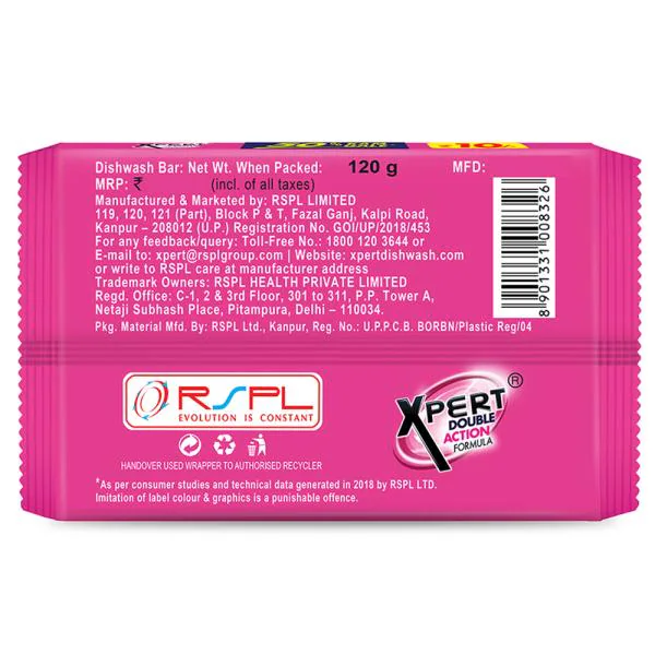 Xpert Dishwash Bar 120 g - JioMart