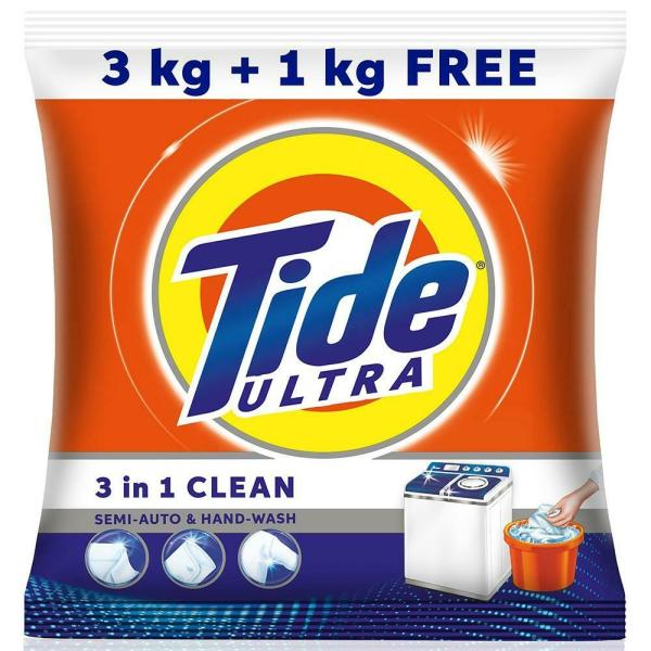 Tide Ultra 3 in 1 Detergent Powder 3 kg (Get Extra 1 kg Free) - JioMart