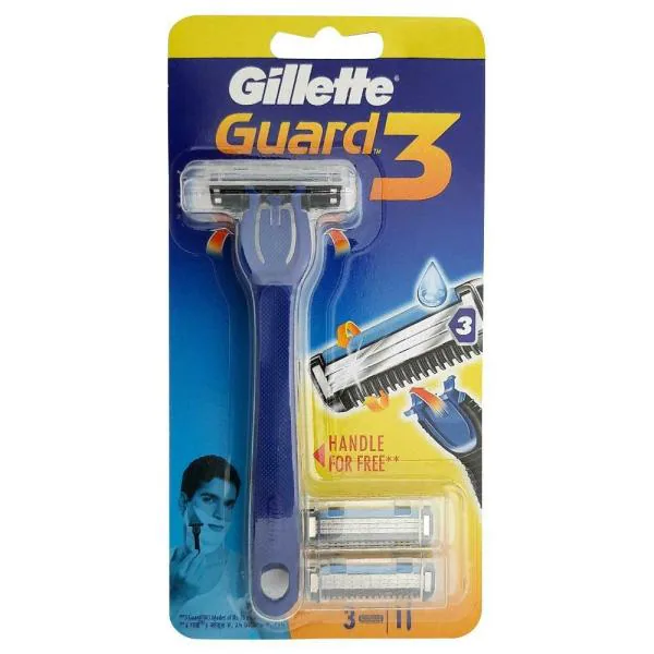 Gillette Guard Razor + 3 Cartridges - JioMart