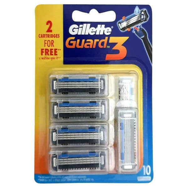 Gillette Guard 3 Cartridges 10 pcs (Get 2 Cartridges Free) - JioMart