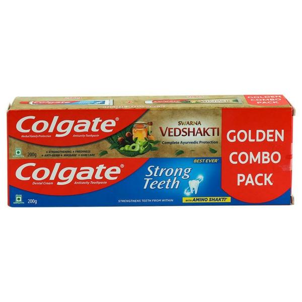 Colgate Strong Teeth Dental Cream + Swarna Vedshakti Ayurvedic ...