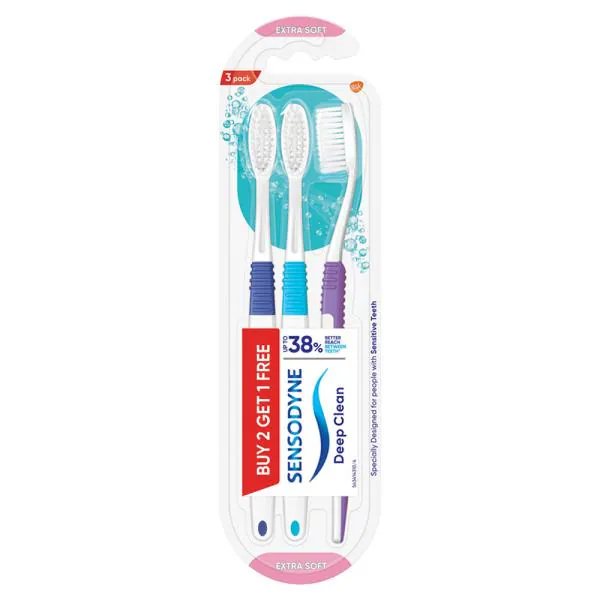 Sensodyne Deep Clean (Extra Soft) Toothbrush (Buy 2 Get 1 Free) - JioMart