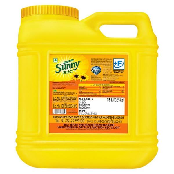 Sunny Sun Lite Refined Sunflower Oil 15 L - JioMart