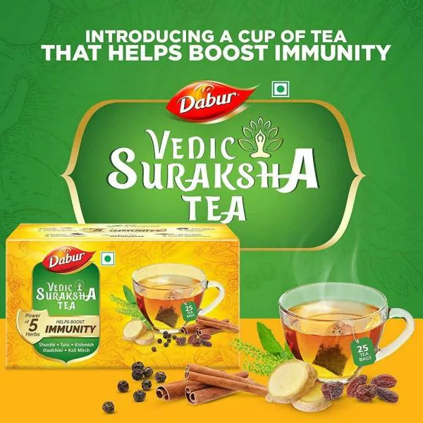 Dabur Vedic Suraksha Black Tea Bags 25 pcs - JioMart