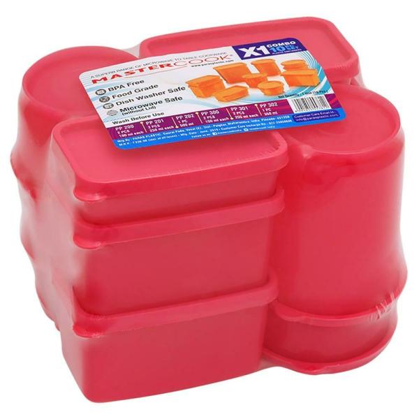 Mastercook Pink Plastic Container X1 Combo (10 pcs) - JioMart