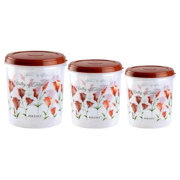 Polyset Brown Plastic Storage Container 5+ 7+ 10 L (3 pcs) - JioMart