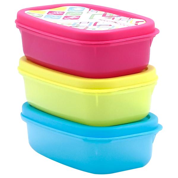 Mastercook Multicolour Rectangular Plastic Container 150 ml (3 pcs ...