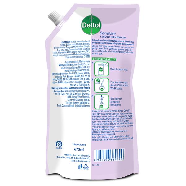 Dettol Sensitive Handwash 675 ml - JioMart
