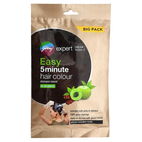 Godrej Expert Easy 5 minutes Shampoo based Hair Color, Natural Black (1 ...