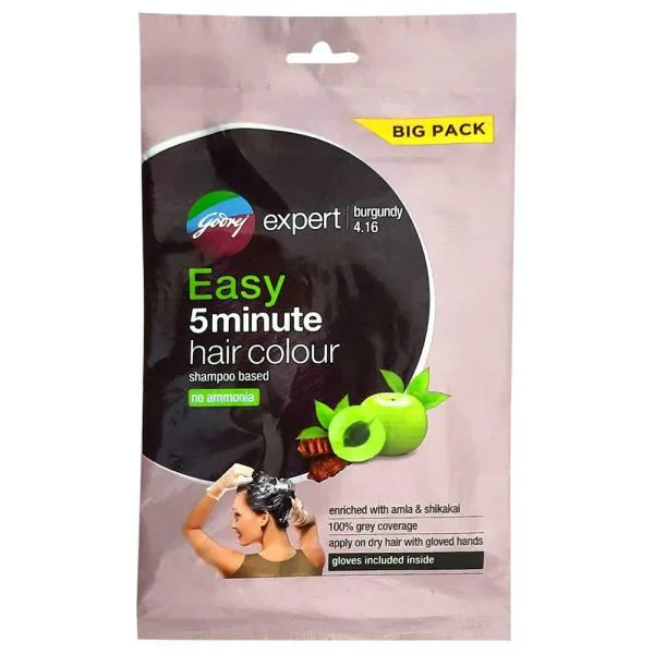 Godrej Expert Easy 5 minutes Shampoo based Hair Color, Burgundy (4.16 ...