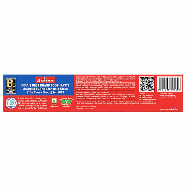 Anchor Clove Power Toothpaste 175 g (Pack of 2) With Free Tongue ...
