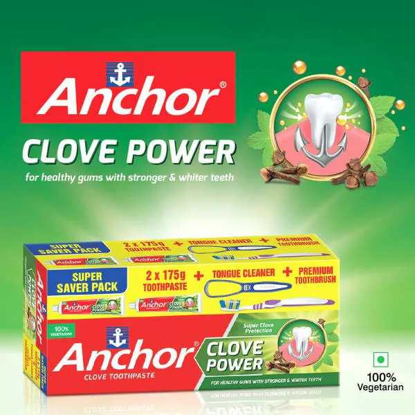 Anchor Clove Power Toothpaste 175 g (Pack of 2) With Free Tongue ...