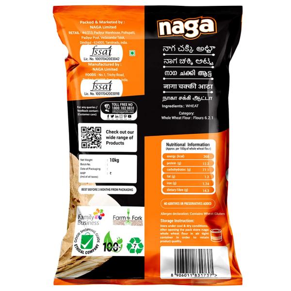 Naga Whole Wheat Chakki Atta 10 kg - JioMart